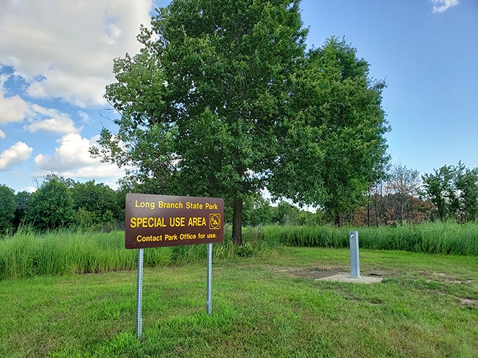 Not every treasure comes with flashing neon signs. This understated marker guards the entrance to one of Missouri's most surprising natural getaways.