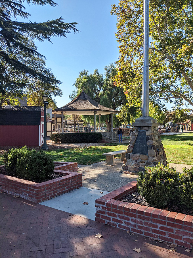 A peaceful gazebo awaits in Solvang Park, where California sunshine meets Danish design. The perfect spot for resting between pastry pilgrimages.