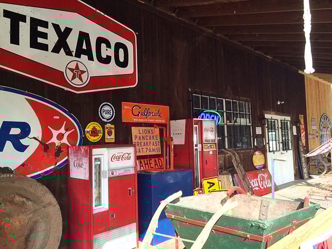 Vintage Americana at its finest! These retro Texaco and Coca-Cola signs aren't just decorations &ndash; they're portals to an era when gas was cheap and soda came in glass bottles.
