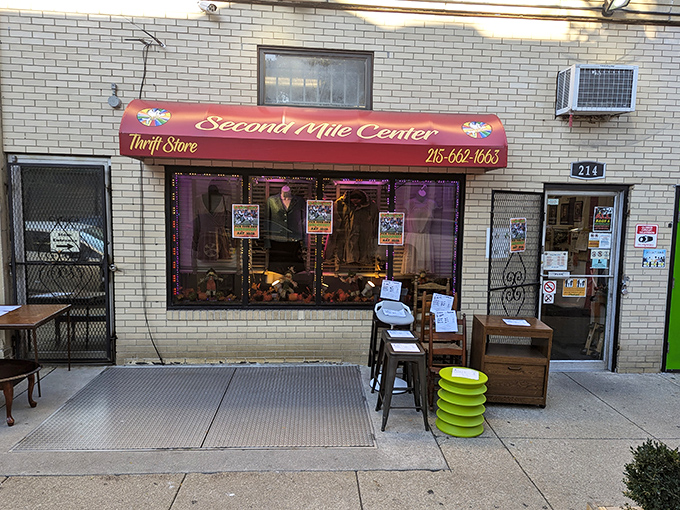 The unassuming storefront with its classic red awning gives little hint of the vast universe of treasures hiding just beyond those doors.