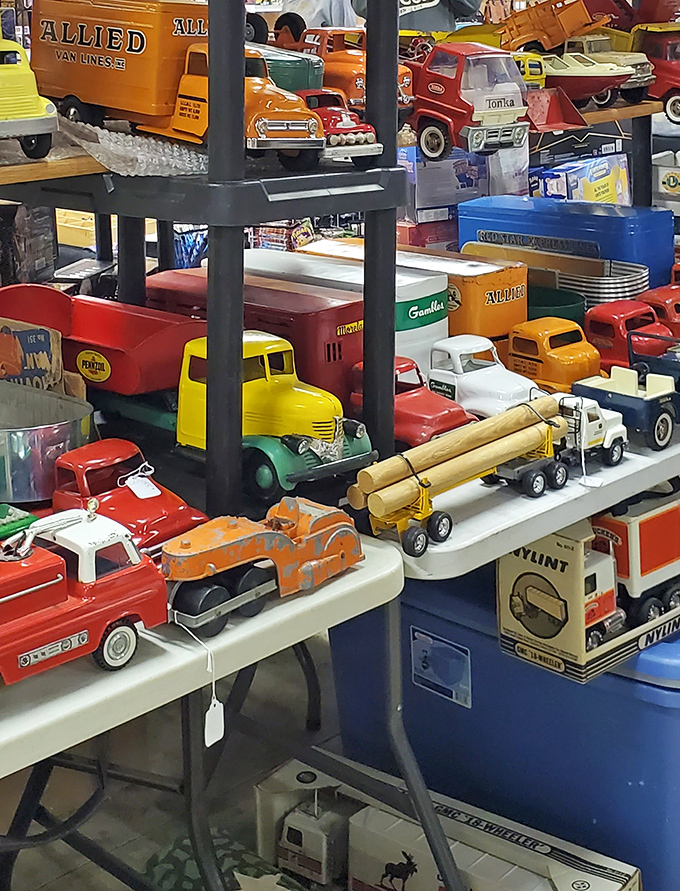 Miniature time machines in every color. These vintage toy trucks aren't just collectibles&mdash;they're portals to childhood memories that somehow feel more vivid than yesterday's breakfast.