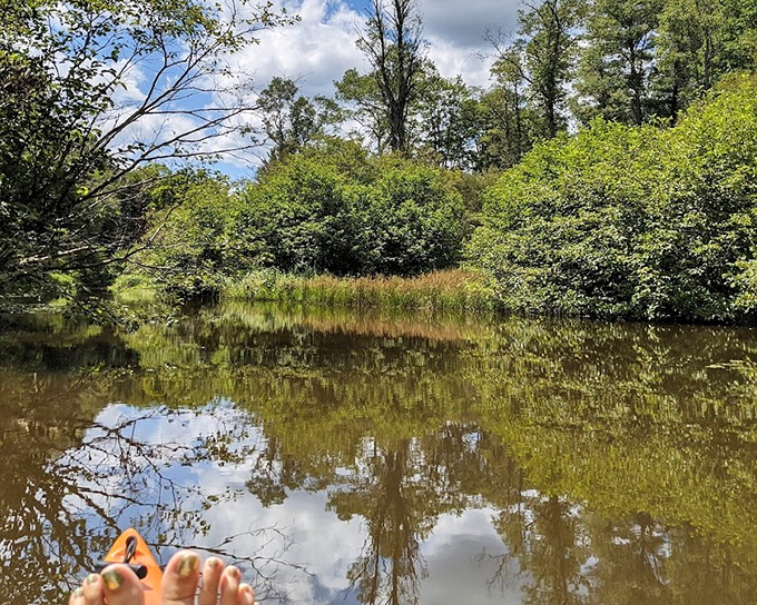 Stillness has never been so captivating. This reflective waterway doubles as nature's most perfect mirror&mdash;no Instagram filter required.