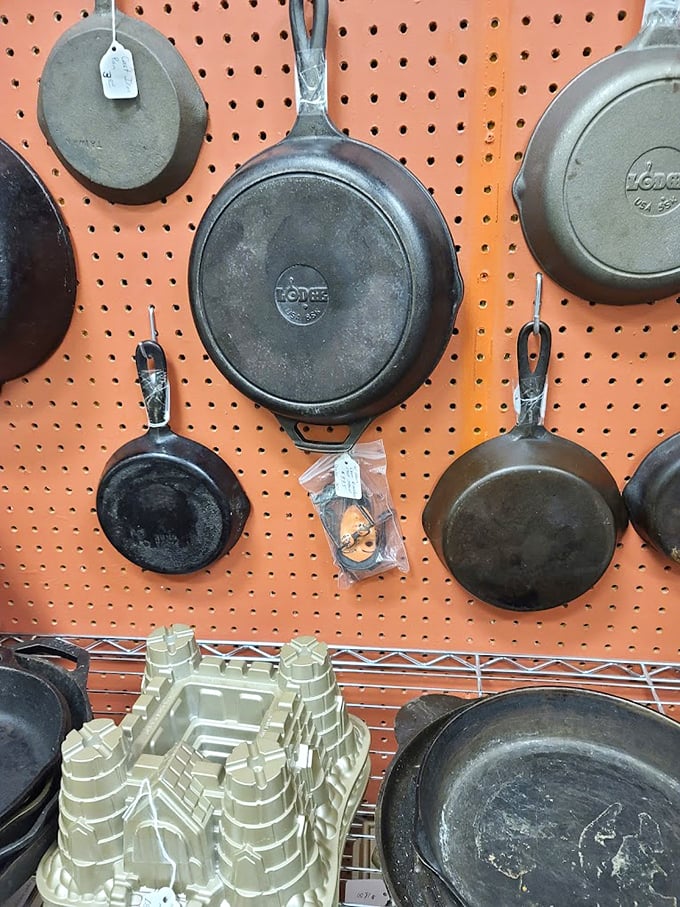 Cast iron heaven! These seasoned beauties have cooked thousands of meals and hold more family stories than a holiday dinner table.