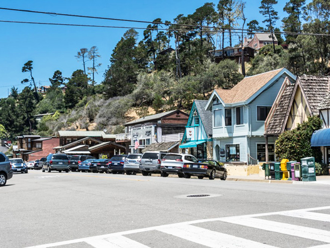 These charming storefronts whisper tales of simpler times when neighbors knew each other's coffee orders by heart.