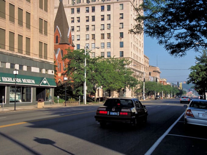 Historic buildings stand shoulder to shoulder along Winchester Avenue, telling stories of Ashland's past while housing its present. Small-town charm with big-city architecture.