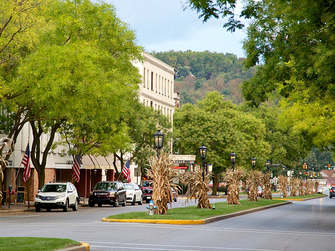 Fall in Wellsboro brings a special magic when cornstalks line the boulevard, creating a harvest parade that Norman Rockwell would have rushed to paint.