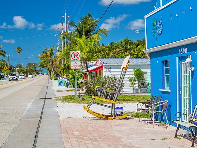 That giant rocking chair isn't an optical illusion—it's just Matlacha's way of saying "slow down and stay awhile."