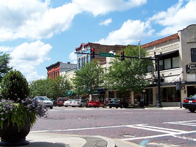 Brick-paved streets and Victorian storefronts create a downtown that manages to be both incredibly photogenic and refreshingly functional.