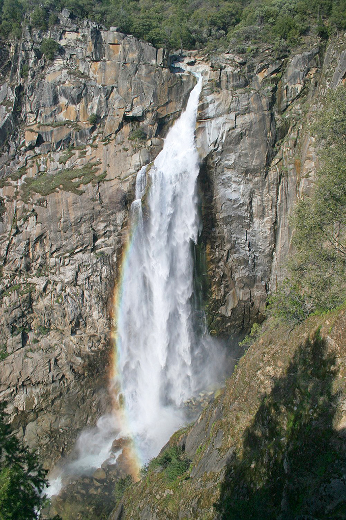 Mother Nature showing off her best work&mdash;a 410-foot waterfall creating its own rainbow, as if saying "You're welcome" to hikers who made the journey.