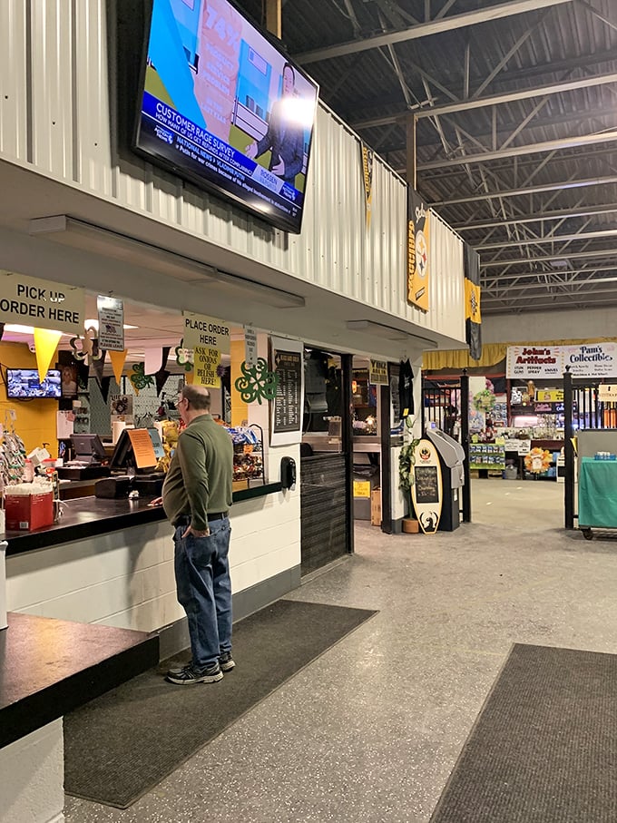 The beating heart of any good flea market - where shoppers refuel on comfort foods before diving back into the hunt for vintage vinyl and nostalgic knickknacks.
