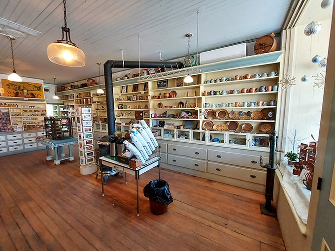 Step into a time machine disguised as a general store, where wooden shelves hold both necessities and whimsies from another era.