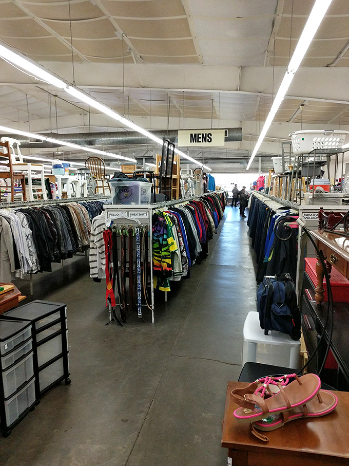 Racks upon racks of possibility. The men's section alone could outfit every character in a Wes Anderson film with plenty left over.