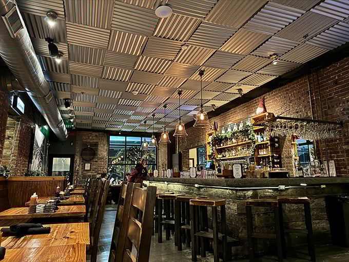 "Please Seat Yourself" isn't just a sign—it's an invitation to become part of Joey's family. Simple wooden booths and Americana decor create the perfect no-frills dining atmosphere.