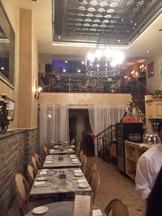 Pressed tin ceilings, elegant ironwork, and marble tables transport you straight to Montmartre &ndash; all without the jet lag or passport stamps.