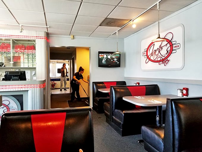 Red and black booths that have cradled countless conversations and comfort food cravings&mdash;where every seat feels like the best one in the house.