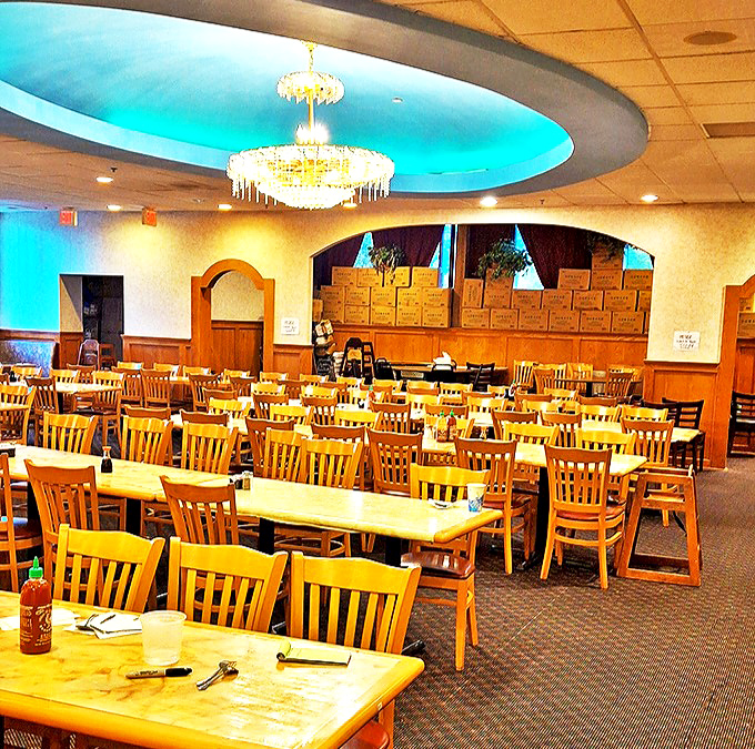 Beneath that blue-lit ceiling and chandelier, countless food dreams have come true. It's like Vegas for your appetite, minus the gambling losses.