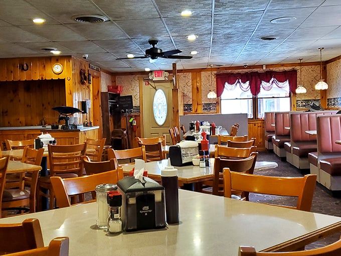 Step inside and time slows down &ndash; wooden paneling, classic booths, and ceiling fans spinning stories of countless Pennsylvania mornings.