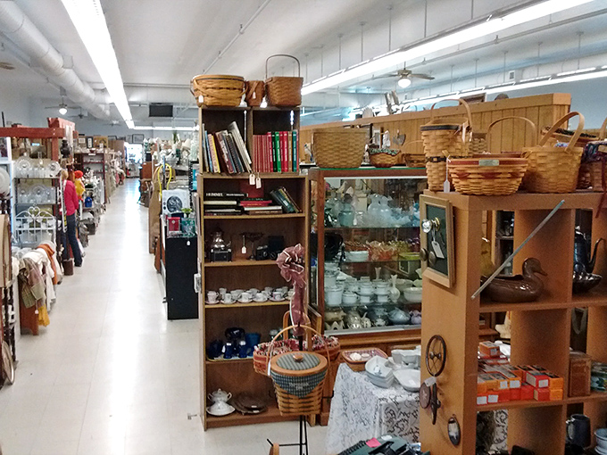 Endless aisles of memories await as you venture deeper into this labyrinth of nostalgia, where every booth tells a different story.