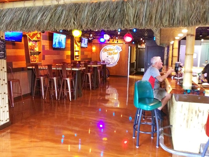 Step inside and let the rainbow of lights transport you from "Monday meeting" to "island retreat" faster than you can say Mai Tai.