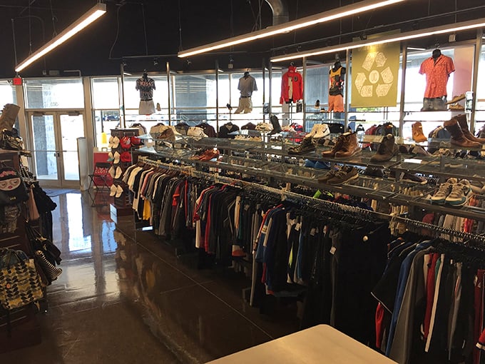 Stepping inside feels like entering a boutique, not a thrift store. Polished concrete floors and organized racks create a shopping experience that's miles from rummage-sale chaos.