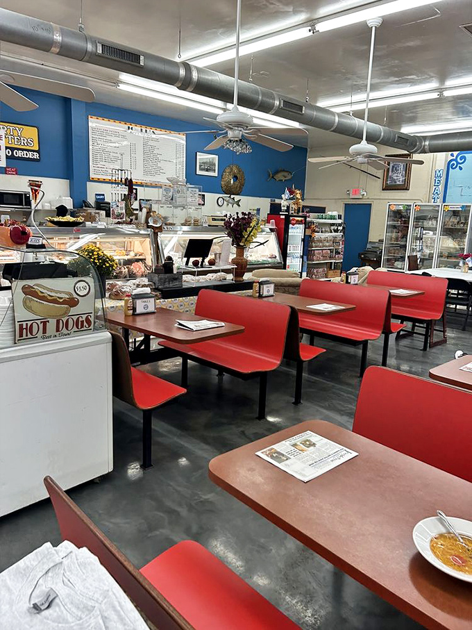 Red booths and no-nonsense decor set the stage for culinary nostalgia. This isn't Instagram-bait dining&mdash;it's the real deal where food trumps frills.