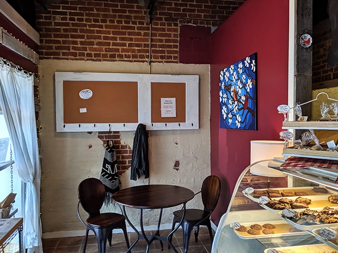 Exposed brick walls and cozy seating create that "I've discovered something special" feeling that makes you want to linger over every bite.
