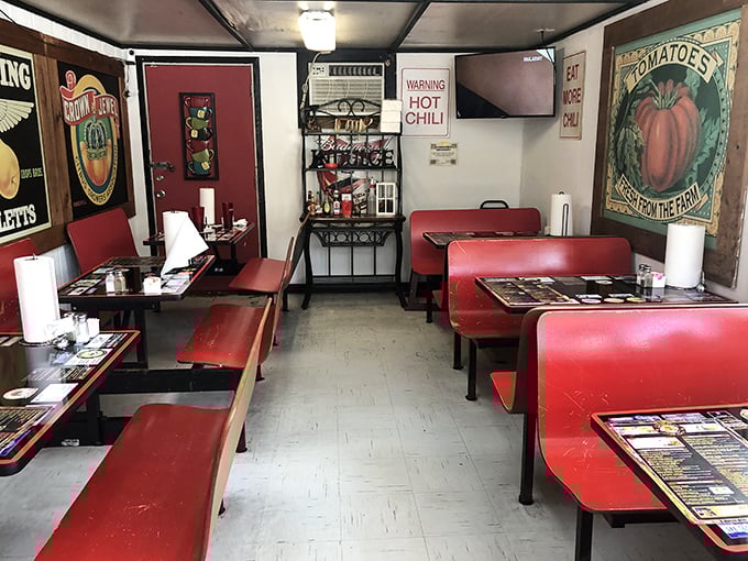 Inside, red vinyl booths and vintage signs aren't retro by design&mdash;they're authentic by survival. This place was keeping it real before keeping it real was a thing.