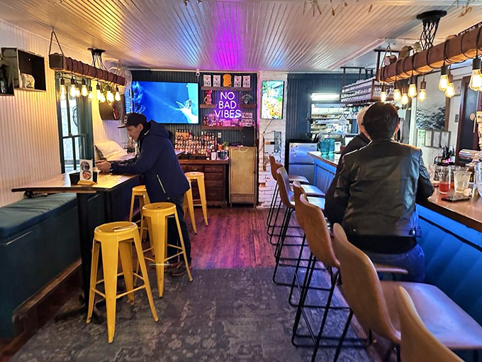 Step inside where tropical vibes meet serious waffle craftsmanship in the most delightfully unexpected combination you'll find anywhere.