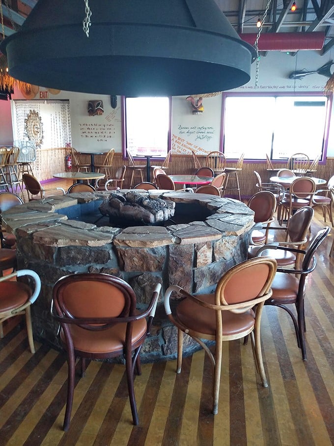 Gather 'round the stone fire pit where seafood stories are swapped and appetites are stoked before the main event.