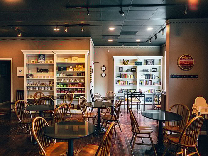 Step inside to a world where Windsor chairs, wooden floors, and bookshelves create that rare atmosphere—somewhere between your favorite aunt's living room and a literary café.