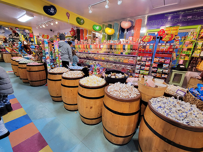 Wooden barrels of taffy create the feeling you've stumbled into Willy Wonka's summer home in Big Bear. The struggle to choose just one flavor is delightfully real.