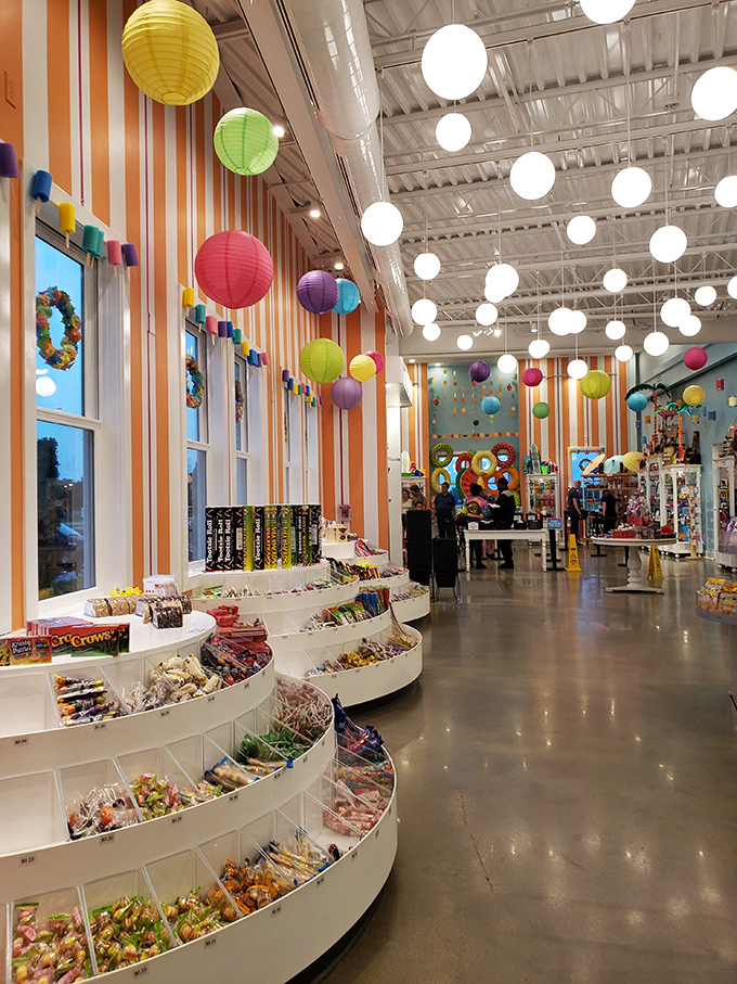 Step inside and the real magic begins &ndash; colorful paper lanterns, rainbow-striped walls, and endless candy displays that would make Willy Wonka jealous.