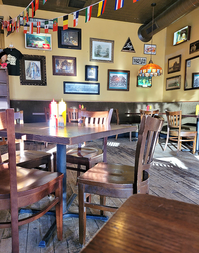 Wisconsin memorabilia covers every inch of wall space, creating a museum of local pride where the exhibits taste considerably better than most art.