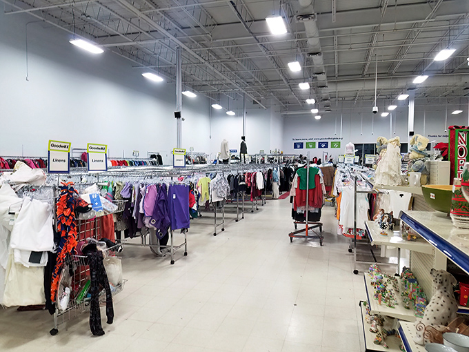 Racks upon racks of possibility stretch into the distance. This isn't shopping—it's a full-contact sport with medals awarded in savings.