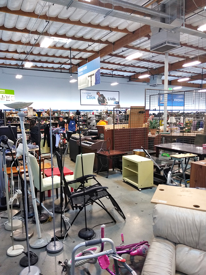 Furniture finds await their forever homes in this warehouse wonderland. That mid-century desk could be your next home office showpiece for less than the cost of lunch.