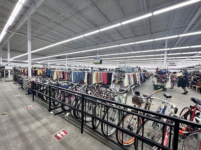 A treasure hunter's paradise stretches as far as the eye can see. The vastness of this thrifting wonderland makes you feel like you've entered a parallel universe of possibilities.