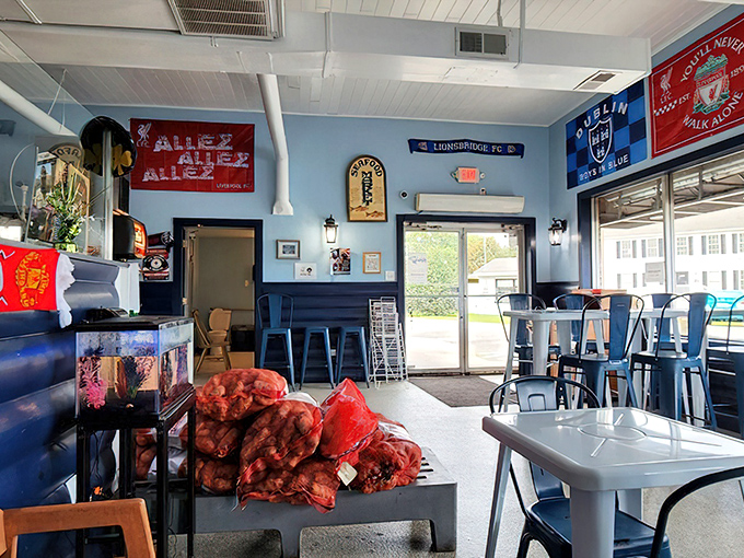 Liverpool FC banners and soccer scarves transform this Virginia eatery into a proper British pub. You'll half expect to hear "You'll Never Walk Alone" playing.