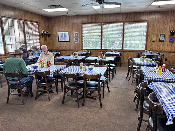 Step inside to a time capsule of Southern comfort&mdash;wood-paneled walls, blue checkered tablecloths, and the promise of a meal that feels like coming home.