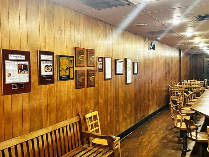 Wood-paneled walls adorned with decades of accolades tell the silent story of a diner that's earned its place in California's culinary pantheon.