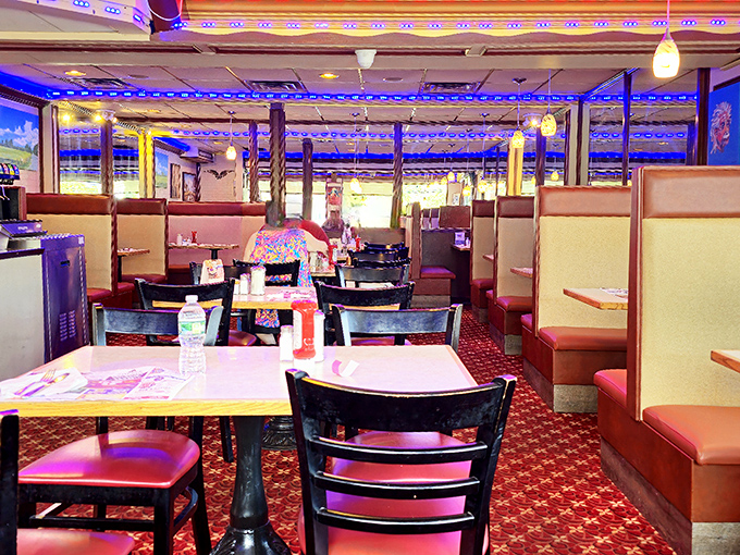 Step inside and you're transported to diner heaven &ndash; neon blue lighting, red vinyl booths, and that unmistakable feeling that breakfast can (and should) be served all day.