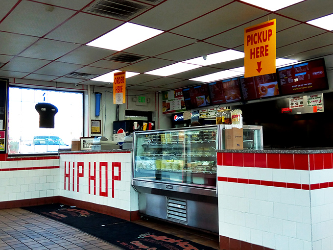 Inside, the no-frills counter service doesn't need fancy decorations&mdash;their reputation for incredible fried goodness speaks louder than any interior designer ever could.