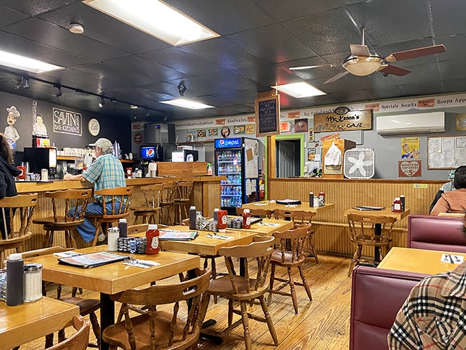 Inside, wooden tables and wainscoting create that rare alchemy of homeyness that money can't manufacture and chains can't replicate.