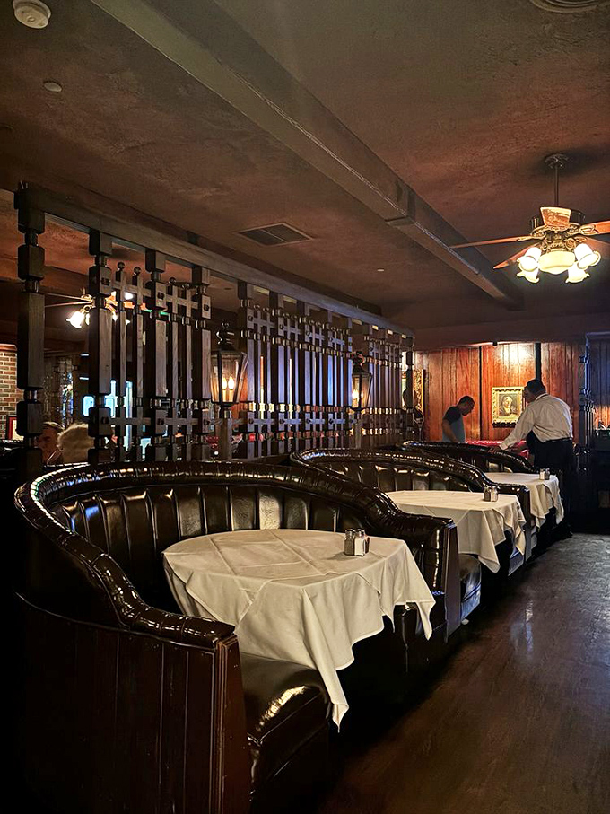 Step inside and time stands still. Dark wood, leather booths, and white tablecloths create the perfect stage for culinary drama to unfold.