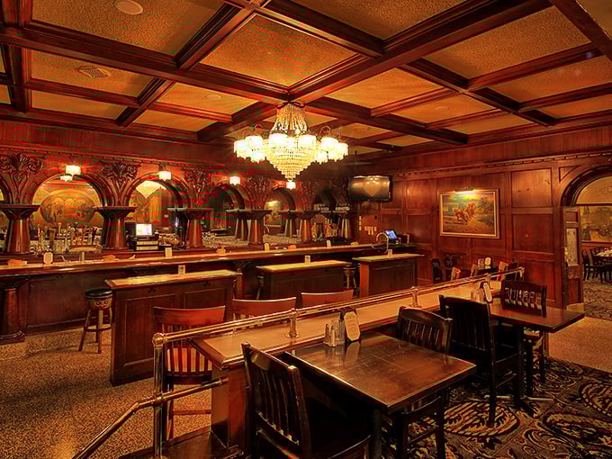 Rich mahogany, sparkling chandeliers, and a bar that's witnessed more business deals than Wall Street. Arizona's cattle barons would feel right at home.