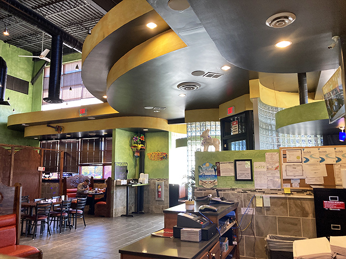 Step inside and the vibrant green walls and curved ceiling features tell you this isn't your average taco joint&mdash;it's where serious Mexican food happens.