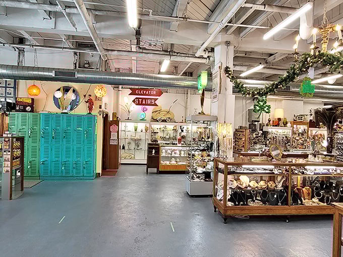 Vintage neon signs point the way through this labyrinth of memories, where "Elevator" and "Stairs" become your compass points in an ocean of nostalgia.