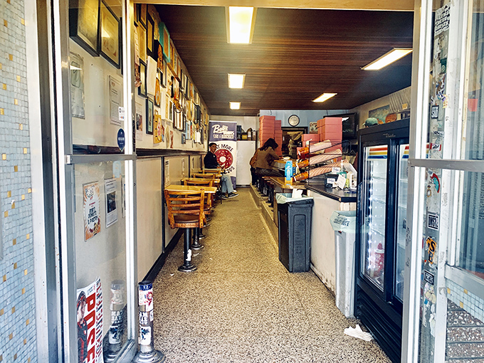 Step inside this time capsule where terrazzo floors and simple stools create the perfect no-nonsense pastry paradise.