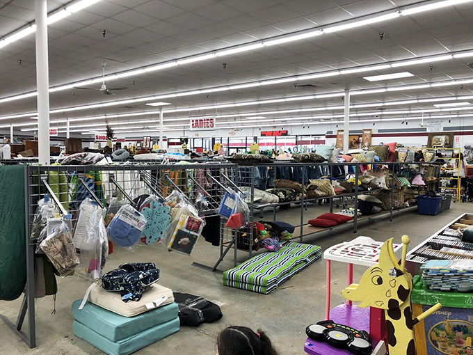Fluorescent lights illuminate acres of possibility. This isn't shopping&mdash;it's an archaeological dig where yesterday's castoffs become tomorrow's conversation pieces.