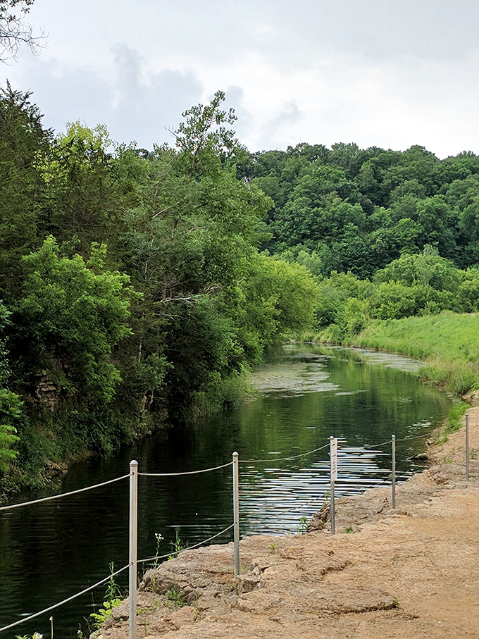 Serenity flows alongside adventure at Thunder Bay Falls, where the gentle stream invites contemplation while promising more dramatic scenes just around the bend.