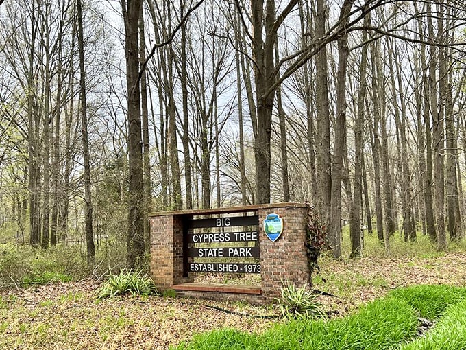 This unassuming brick entrance sign might not scream "tourist attraction," but that's exactly why the locals love it. Nature's best-kept secret.